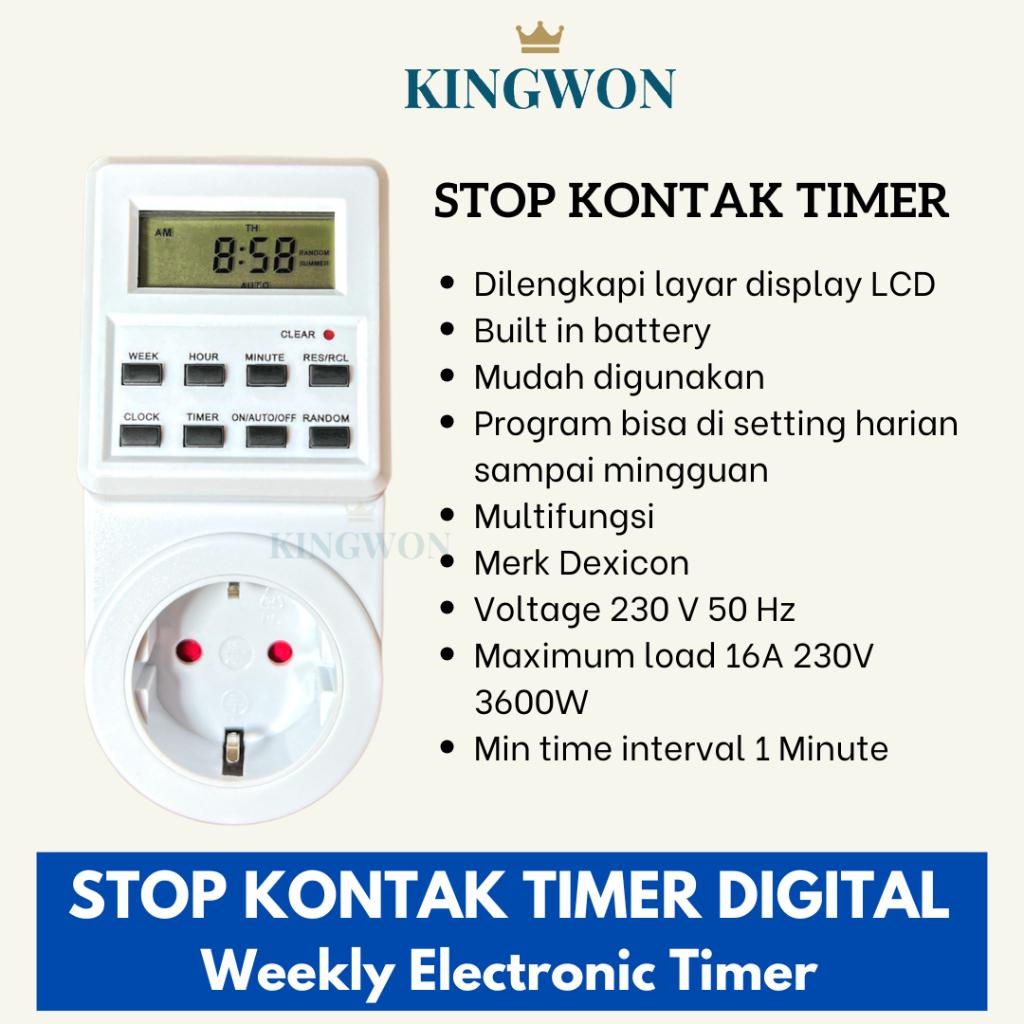 Jual STOP KONTAK TIMER DIGITAL LISTRIK / COLOKAN STOPKONTAK DIGITAL PROGRAMMABLE DIGITAL TIMER ...