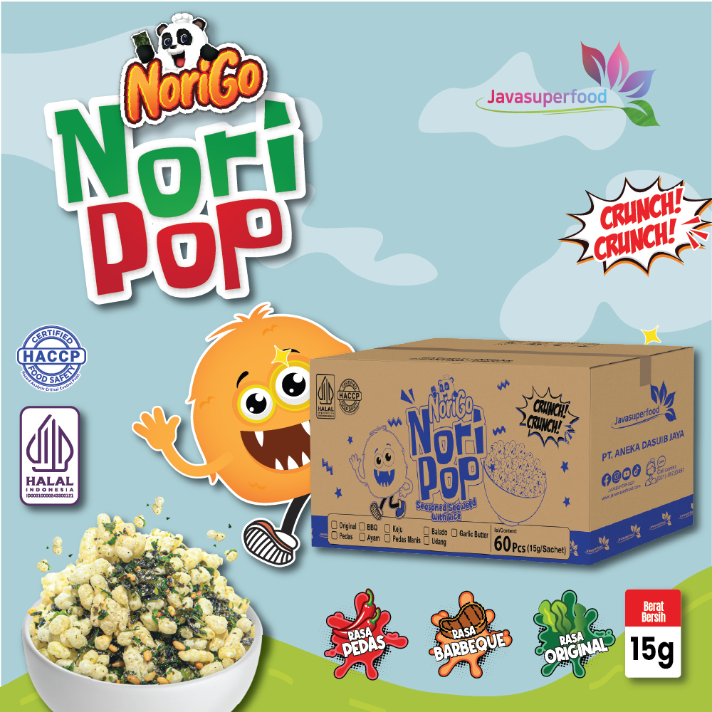 Jual [HALAL] Norigo Nori Pop Seasoned Seaweed With Rice (1 DUS ISI 5 ...