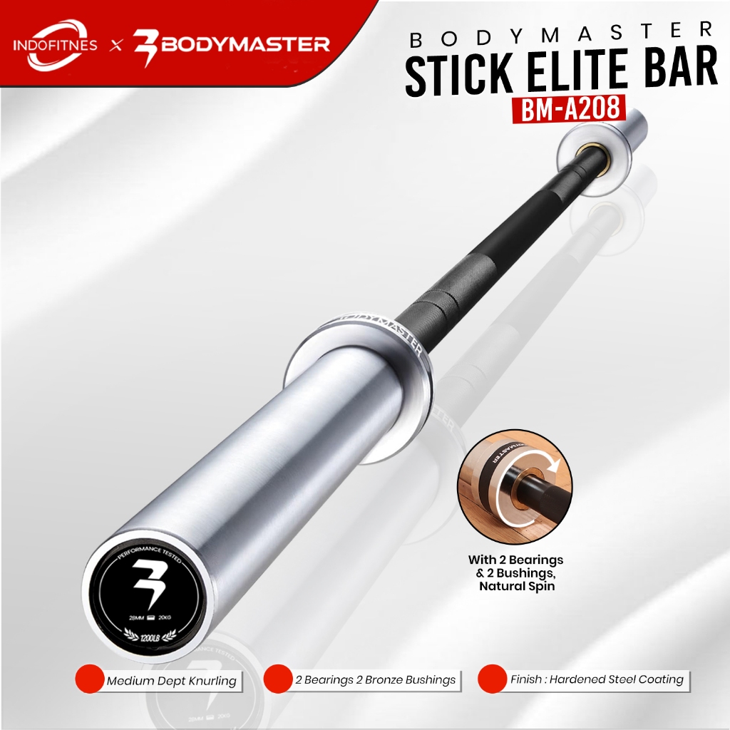 Jual BODYMASTER Olympic ELITE BAR 220cm BM-A208 Stick Barbell 20KG Crossfit | Shopee Indonesia