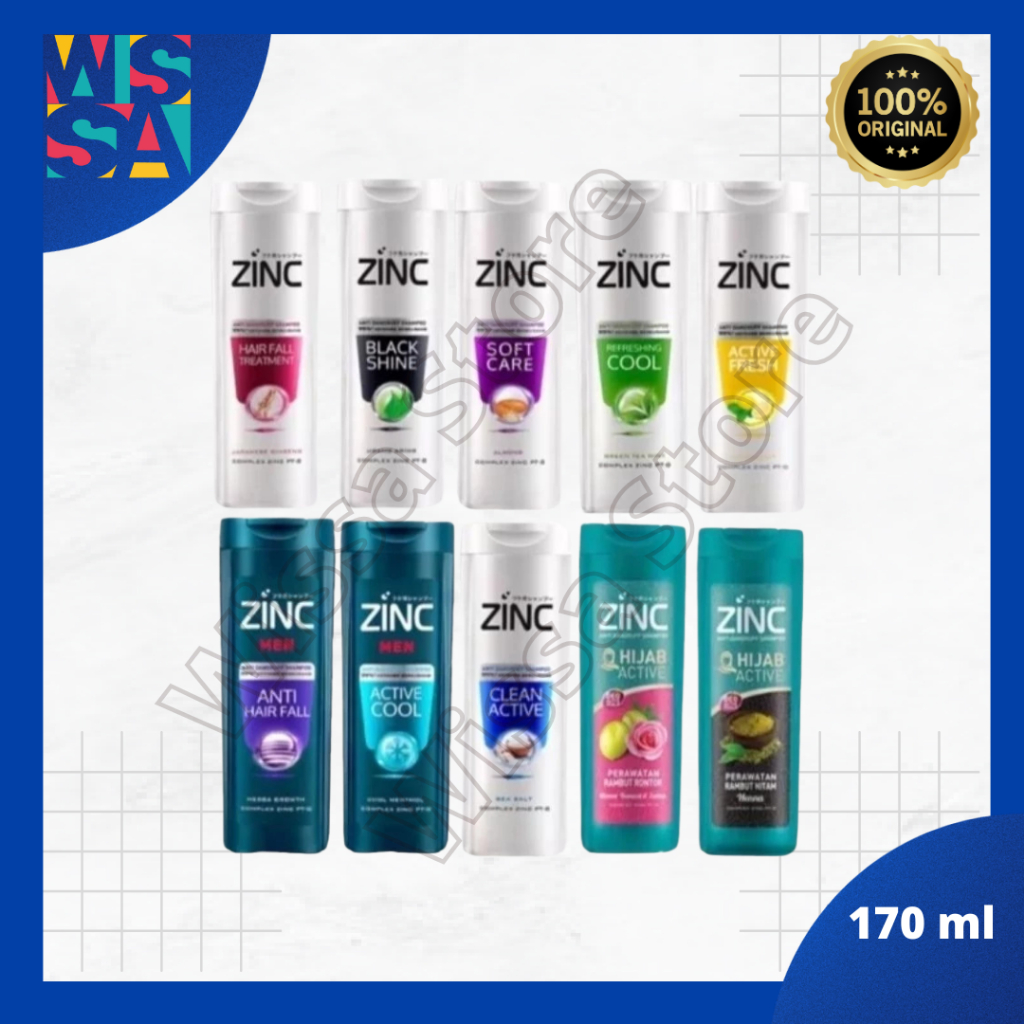 Jual Zinc Shampoo Fresh Cool Sampo Botol All Varian 170 ml | Shopee ...