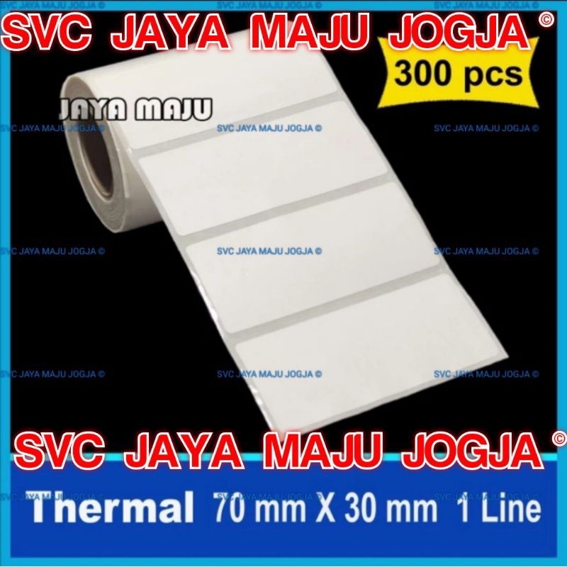 Jual MURAH 300 PCS/ROLL LABEL THERMAL 70 X 30 THERMAL TOP COAT - 1 LINE ...