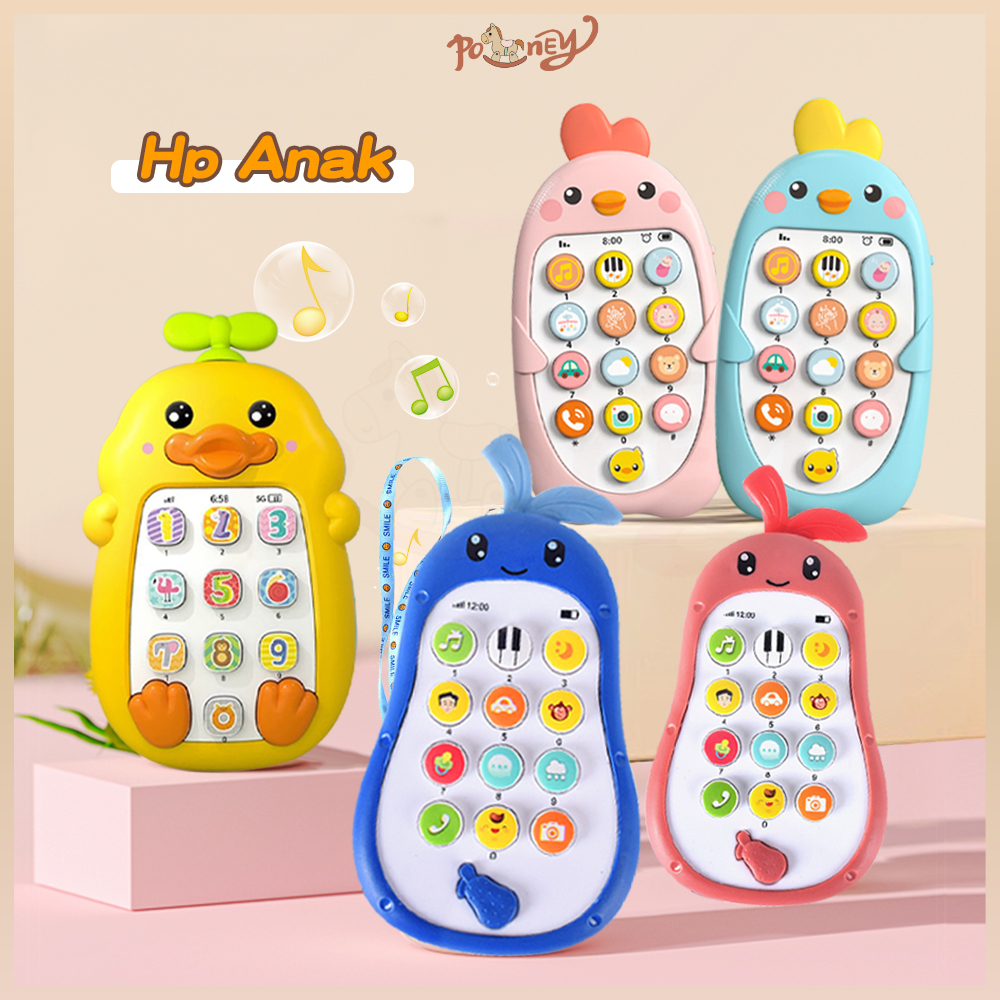 Jual Poney Mainan musik telepon bayi dengan teether Bilingual ponsel ...