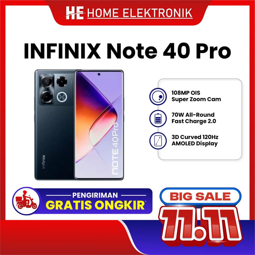Jual [Promo 11.11] Infinix Note 40 Pro 5G 8+256GB [+8GB Extended RAM] Garansi Resmi | Shopee ...