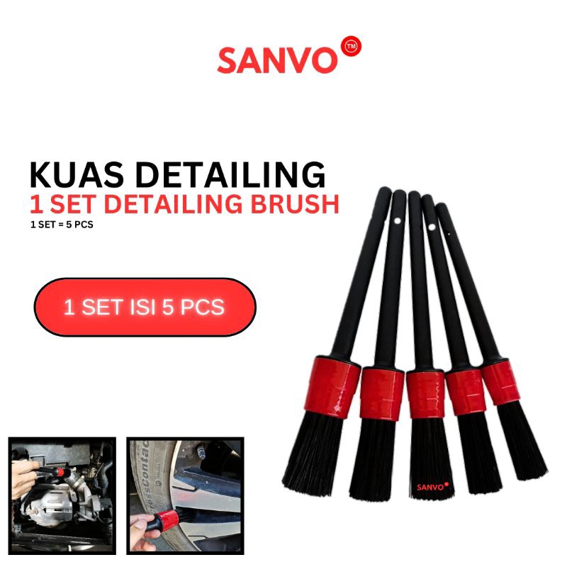 Jual [5PCS] Kuas Auto Detailing Brush (1 Set = 5 PCS) / Sikat Cuci ...