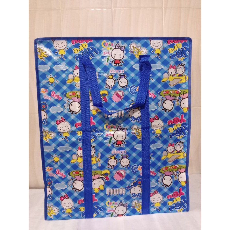 Jual tas karung ukuran jumbo motif kiki dan coco warna biru / tas ...
