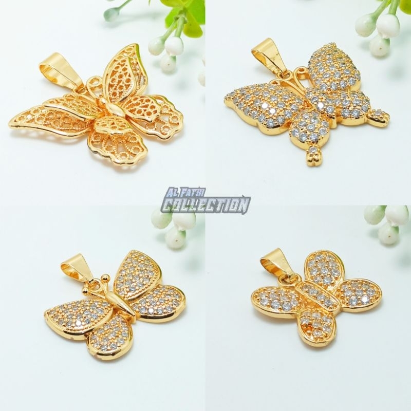 Jual Liontin Fashion Kupu-Kupu Warna Emas Berbagai Macam Motif | Shopee ...