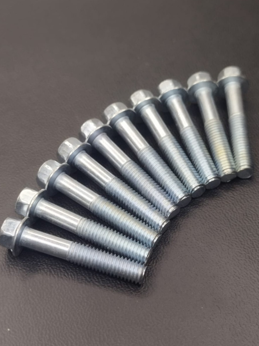 Jual Baut Blok Mesin CVT Baut Flange Bolt 6x35 Kunci T8 Putih | Shopee ...