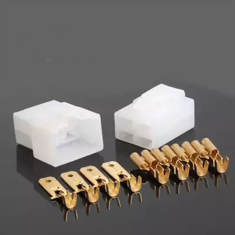 Jual 1 Pasang Socket Soket MALE FEMALE 4 Pin Besar 6.3 Warna PUTIH ...