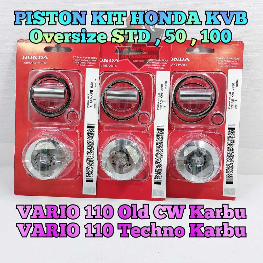 Jual Piston Kit set KVB Asli Original Motor Honda Vario 110 Old Cw ...
