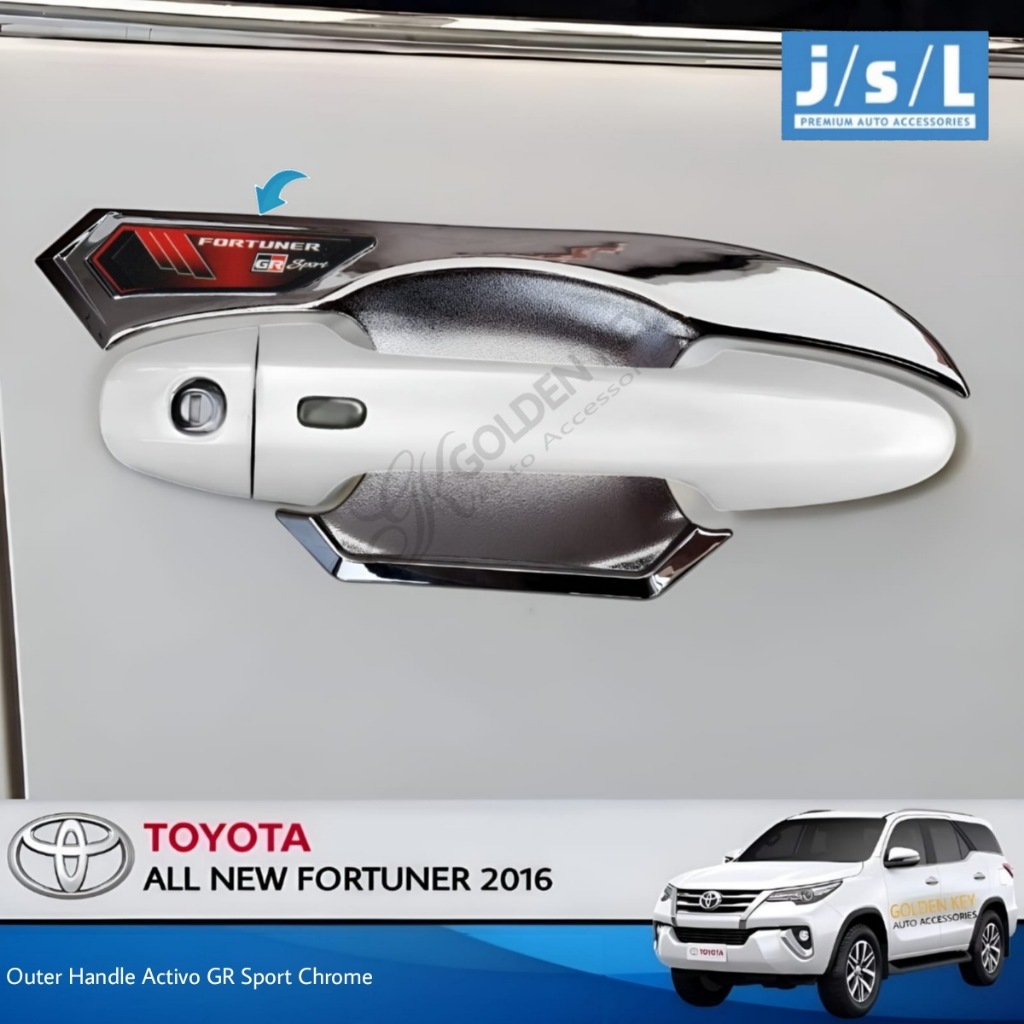 Jual JSL Outer Handle All New Fortuner 2016 Mangkok Pintu Activo GR Sport Chrome | Shopee Indonesia