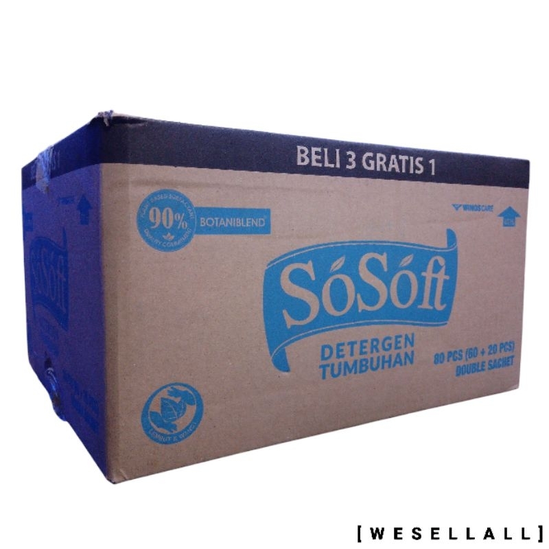 Jual Detergen Cair So Soft Detergen Tumbuhan Renceng Isi 10 Renceng @ 6 ...