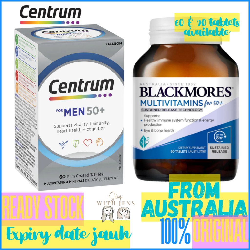 Jual Centrum Men 50+ Daily Multivitamin Supplements 60 Pack ...