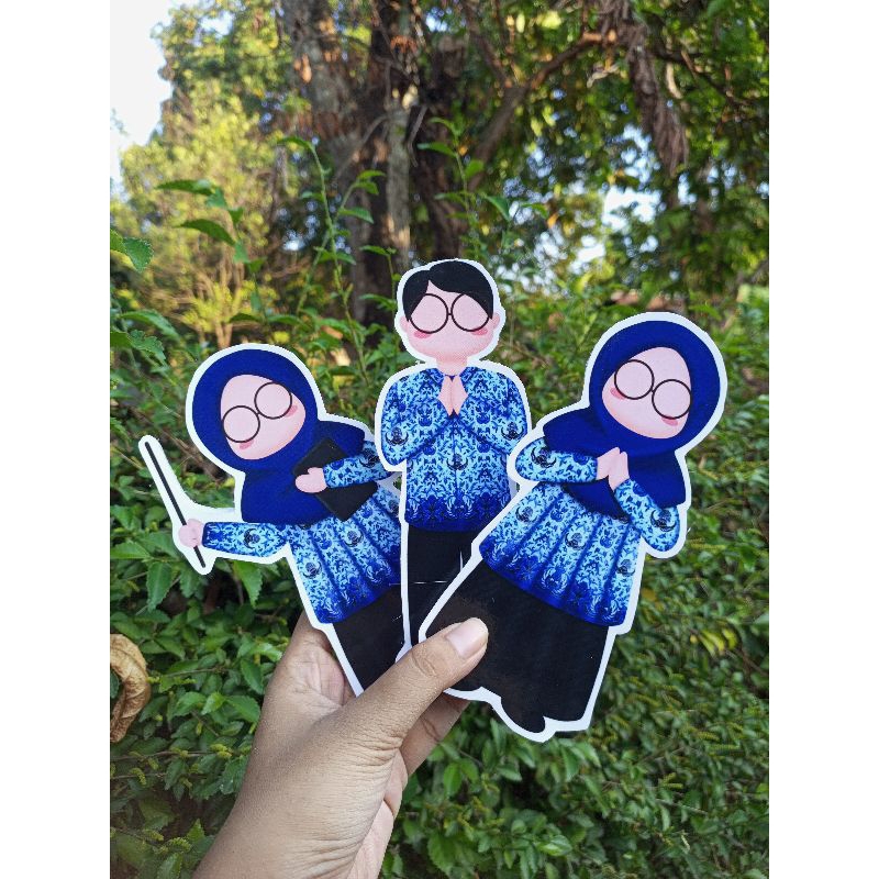 Jual MYDERRA_Topper buket untuk hari guru batik seragam biru muda ...