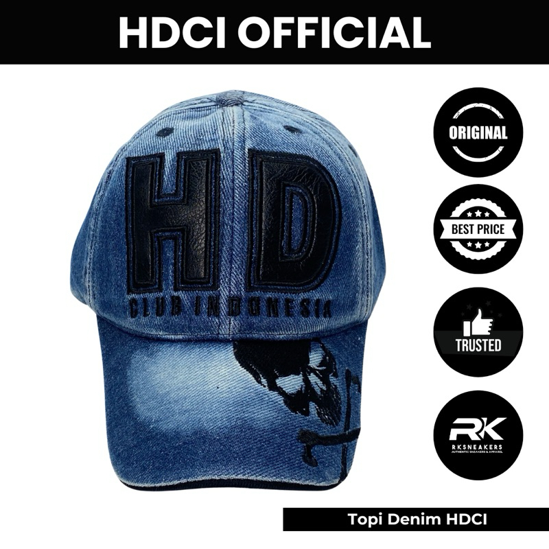 Jual Topi Denim Harley Davidson Club Indonesia Official Merchandise ...