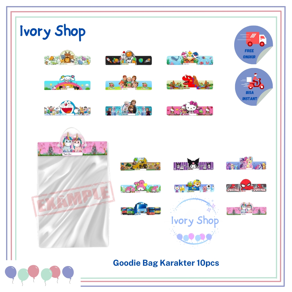 Jual Plastik Snack Karakter Goodie Bag Ulang Tahun OPP Tas Bingkisan ...