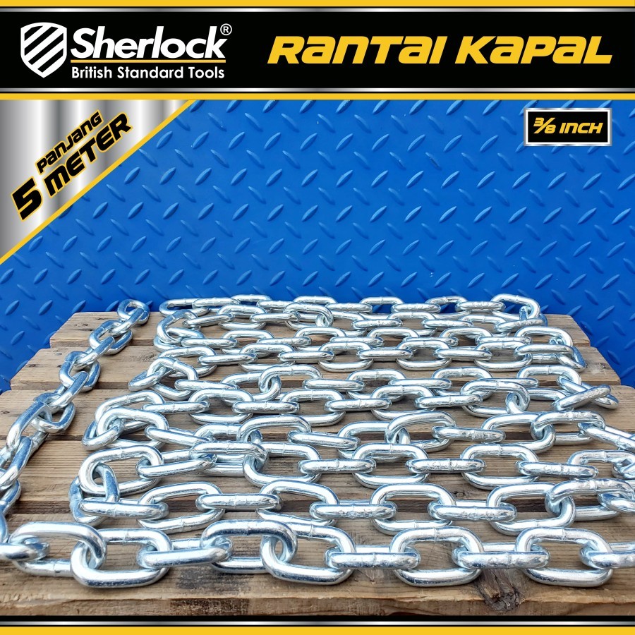 Jual Rantai Besi / Kapal Galvanized 10 mm ( 3/8 inch ) panjang 5 meter ...