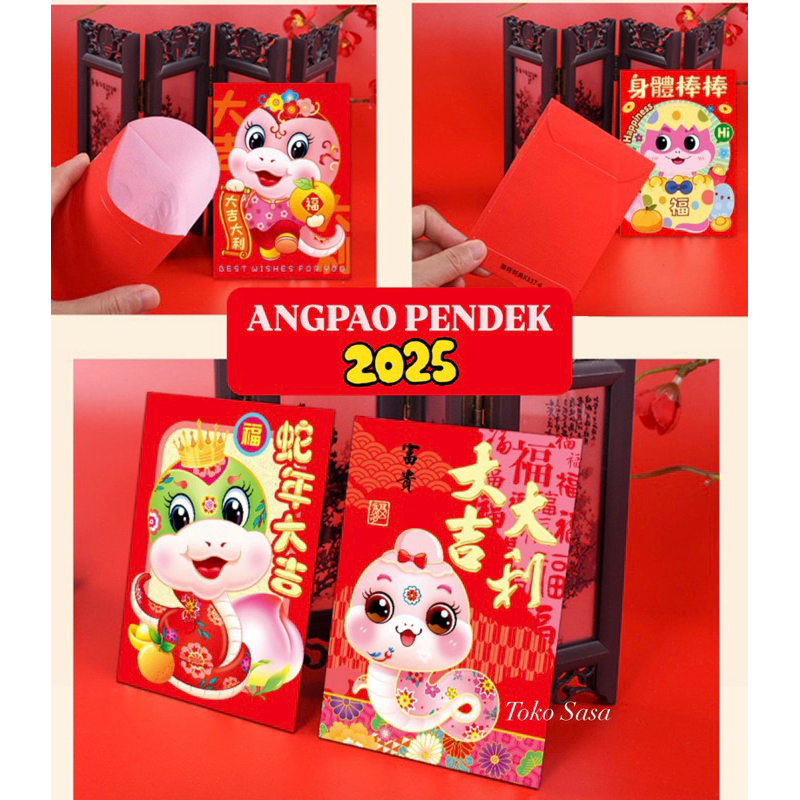Jual TokoSasa 6pcs Angpao Imlek Pendek ULAR 2025 / Angpao Premium Chinese New Year Snack ...