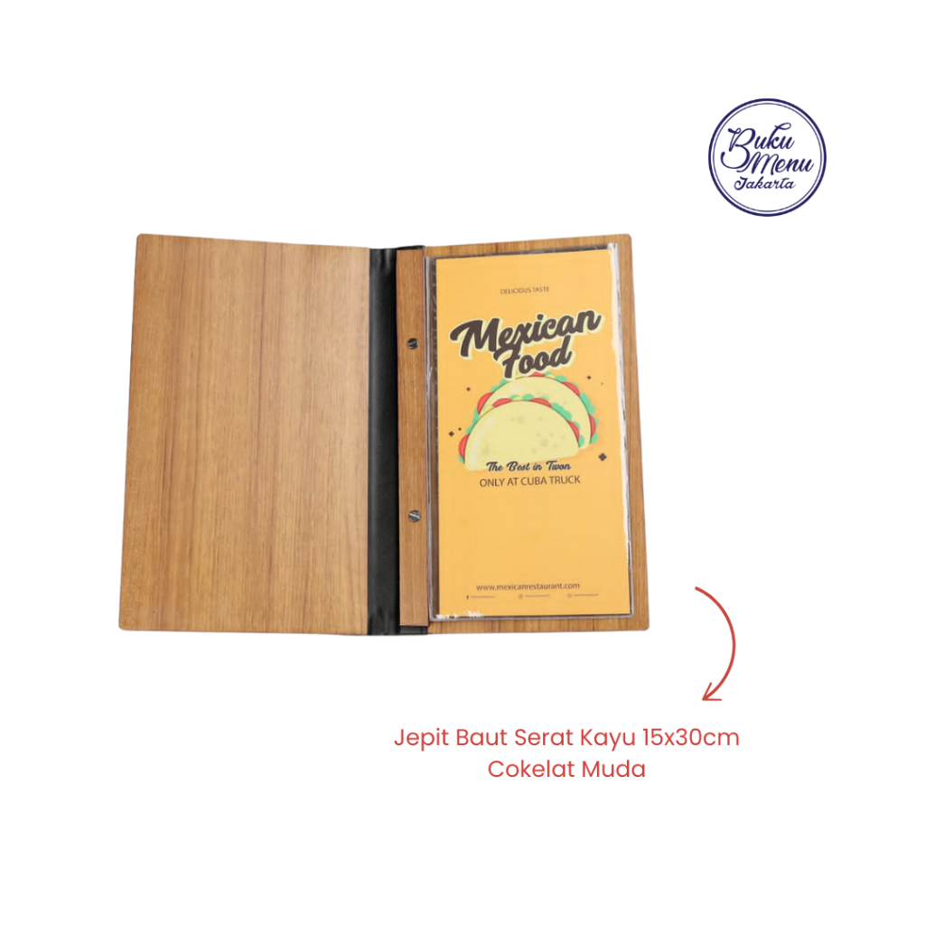 Jual Buku Menu Jakarta - Buku Menu Kayu Vinyl Jepit Baut Isi Plastik ...