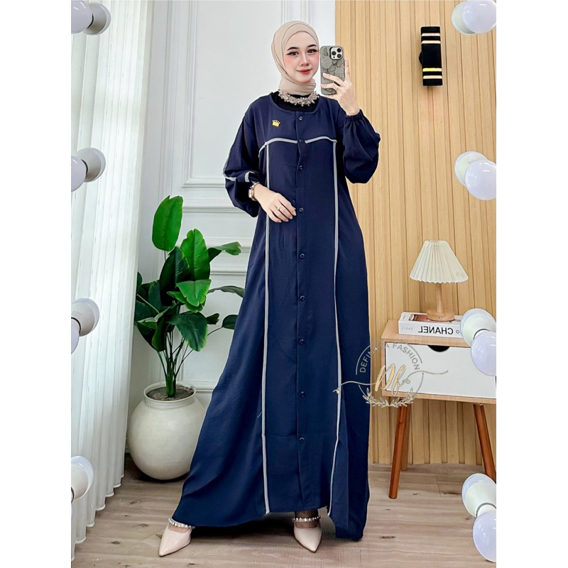 Jual Gamis Lebaran 2025 KIRANA Dress Gamis Crinkle Airflow Busui ...