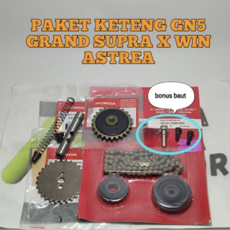 Jual PAKET KETENG SET GN5 GIGI SENTRIK GEAR POMPA OLI SULING TENSIONER RANTAI KETENG ASTREA ...
