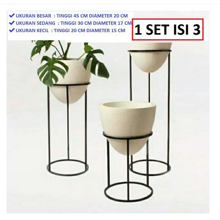Jual Dapat 3 Rak/Standing Pot/Dudukan Rak Pot Bunga/Alas Rak Pot Bunga ...