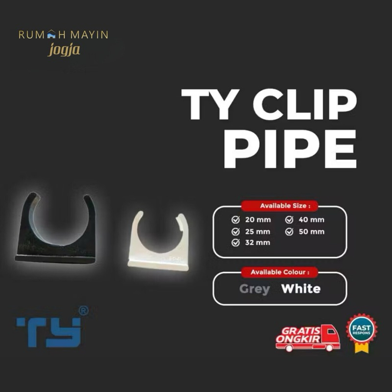 Jual TY Clip Pipe / Penjepit Pipa U PVC by 3 Pawns | Shopee Indonesia