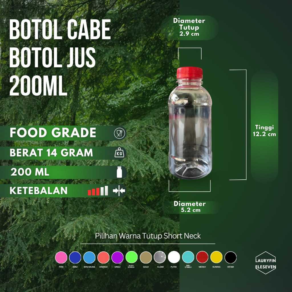 Jual Botol Cabe 200ml / Botol Plastik 200 ml / Botol Susu / Botol Jus ...
