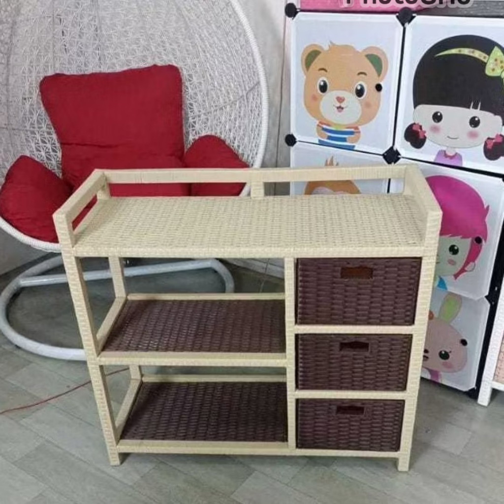 Jual Rak Serbaguna 3 Susun Rotan Sintetis | Shopee Indonesia