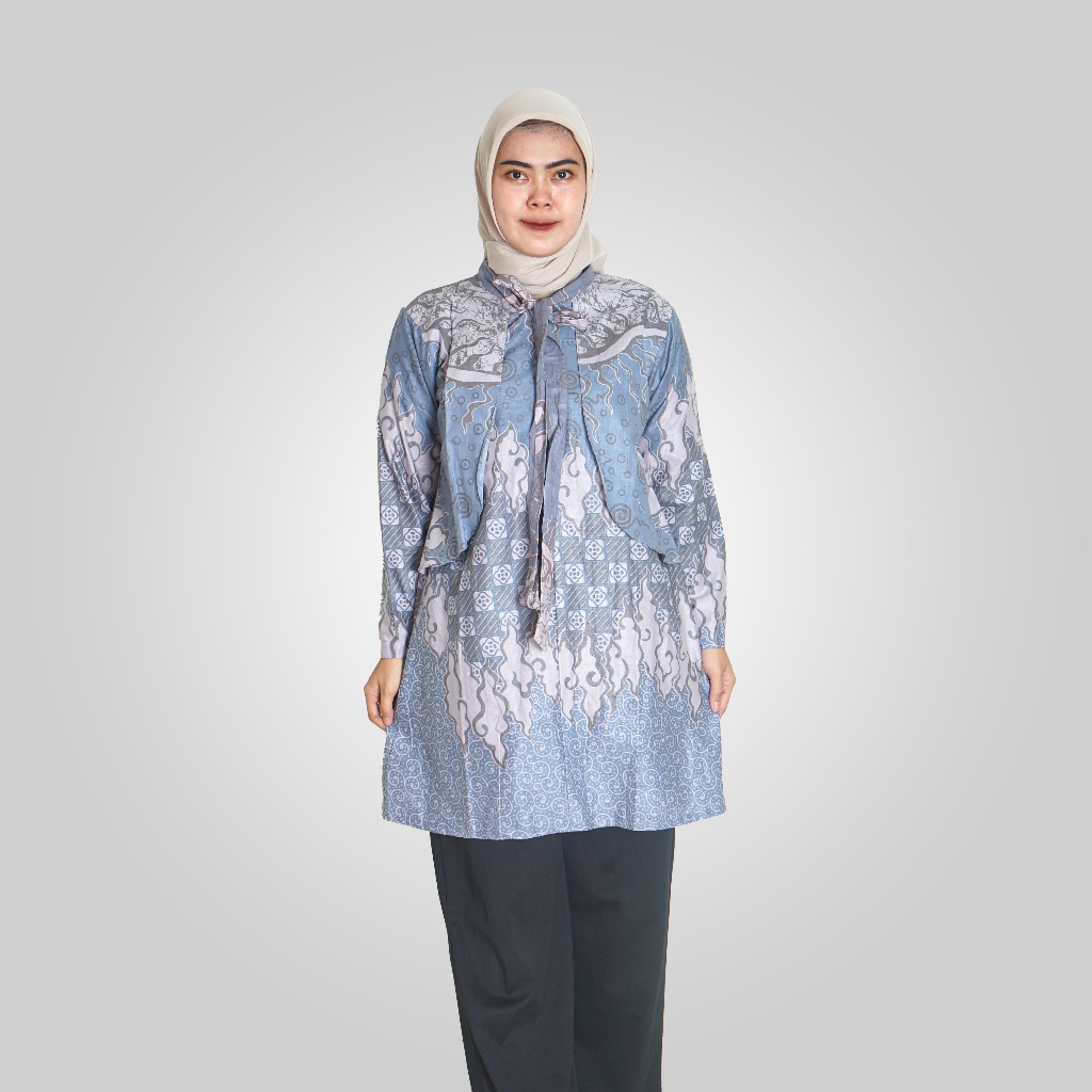 Jual BATIK TRUSMI Atasan Wanita Tunik Batik Kerja Mega Mendung Sekai ...