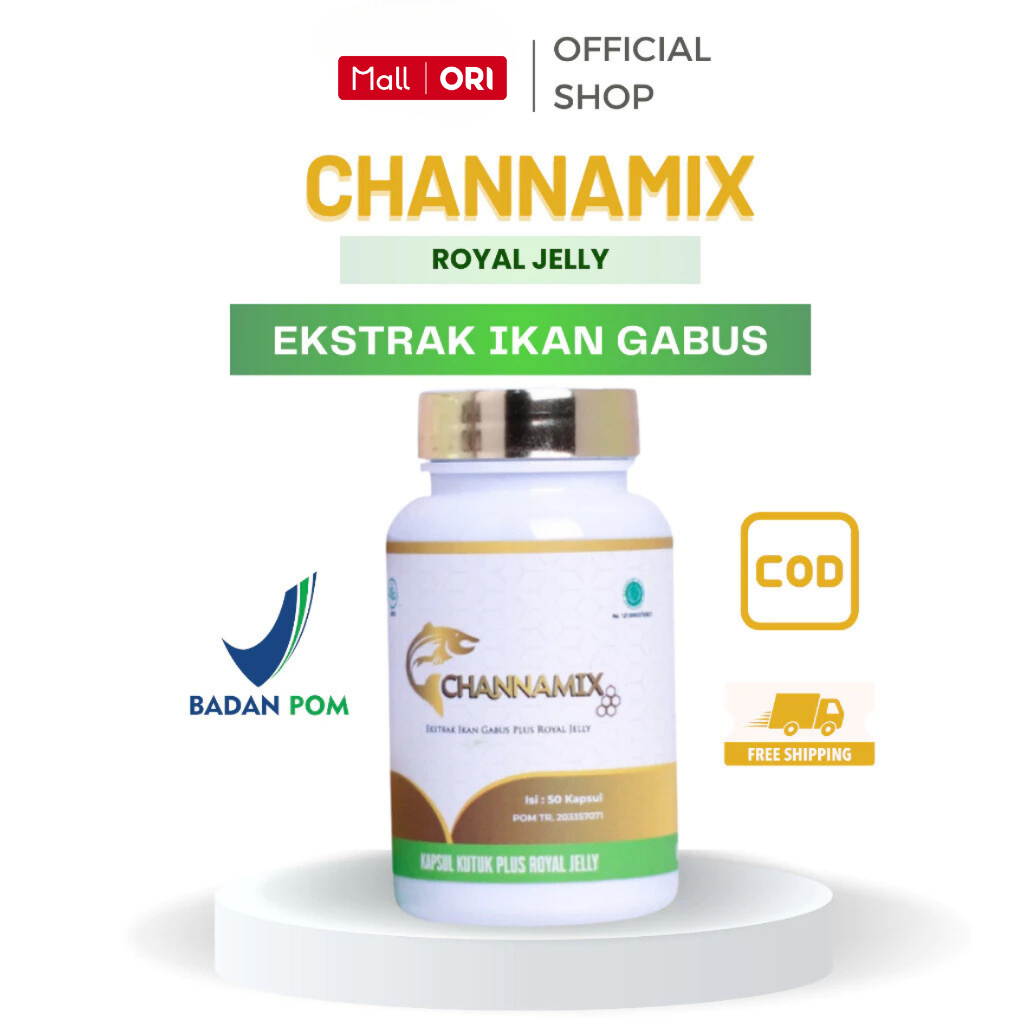 Jual CHANNAMIX Kapsul Ikan Kutuk Ekstrak Gabus Plus Royal Jelly ...