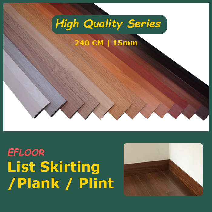 Jual [240cm] List Plint / List Plank / List Skirting PVC EFLOOR Lantai Kayu Lantai Parket Lantai ...