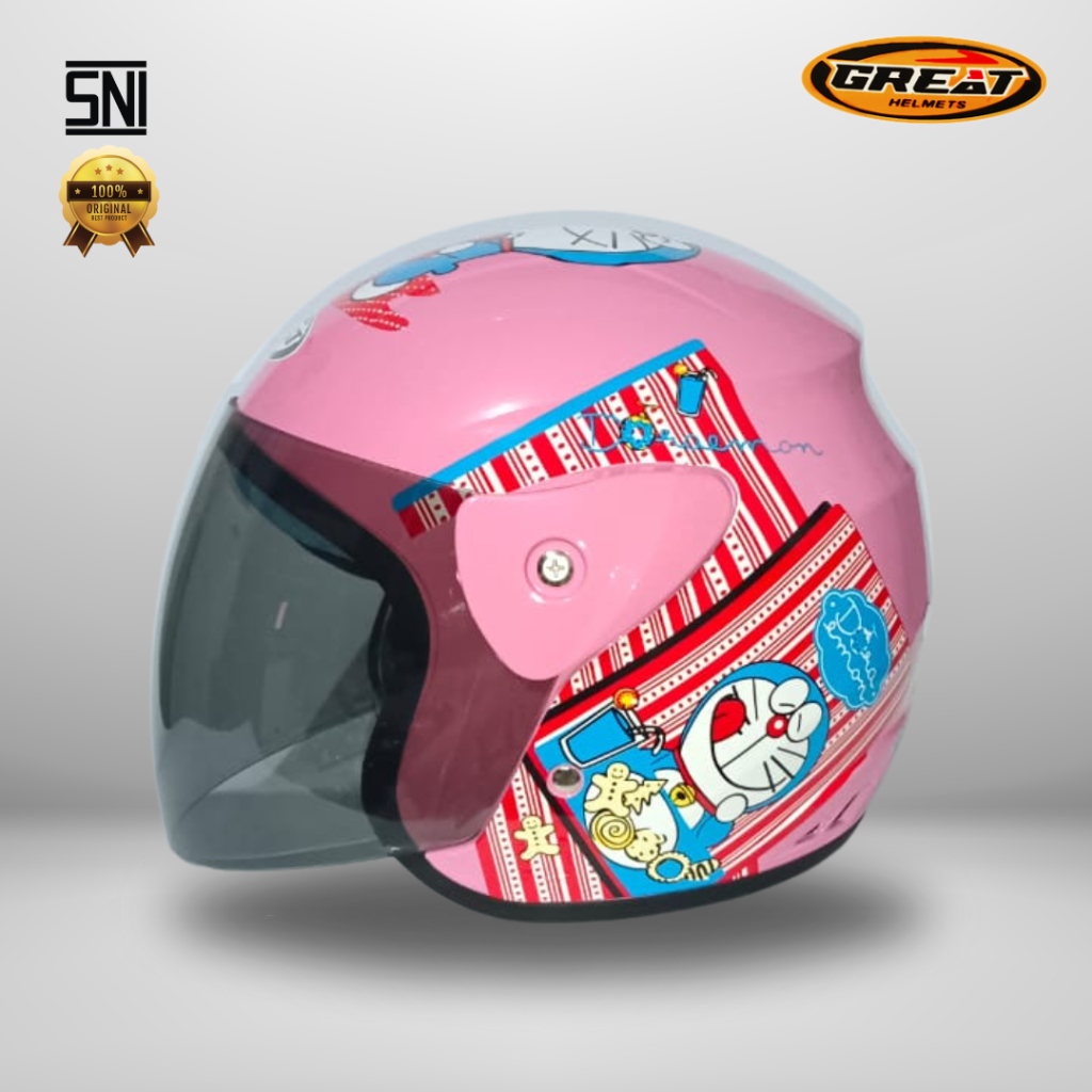 Jual Sultan Helm Evo Motif Kekinian Doraemon 4 Pilihan Warna Half Face Original 100% Wanita ...