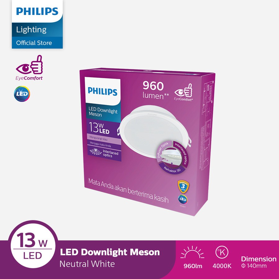 Jual Philips LED Downlight 59464 MESON 125 13W 40K Putih Natural | Shopee Indonesia