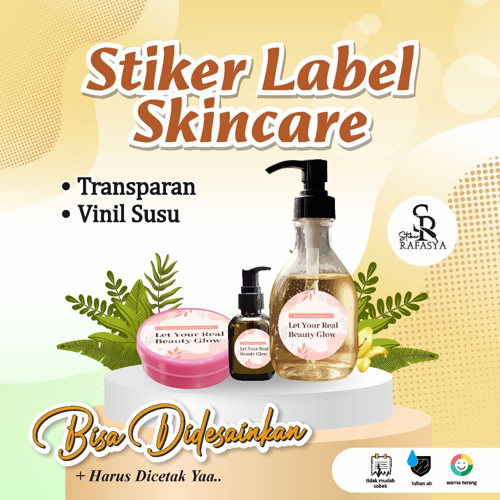 Jual STIKER | STICKER | CETAK LABEL SKINCARE \ STIKER CUSTOM berbahan ...