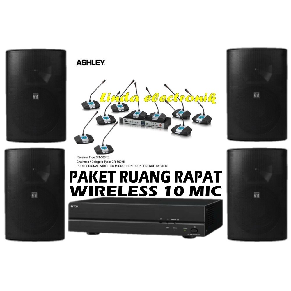 Jual PAKET RUANG RAPAT ASHLEY CR500RE / CR500MI 10 MIC WIRELESS 4 ...