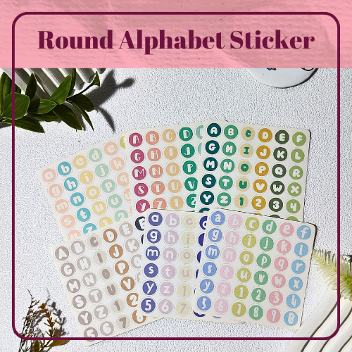 Jual Round Alphabet Sticker / stiker abjad / stiker bulat / stiker abc ...