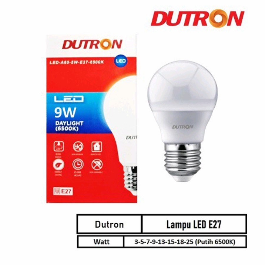 Jual LAMPU DUTRON 13 WATT DUTRON LED BULB 6500K sekelas lampu philips ...