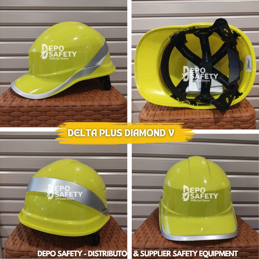Jual HELM SAFETY DELTA PLUS DIAMOND V KUNING - HELM SAFETY PROYEK DELTA ...