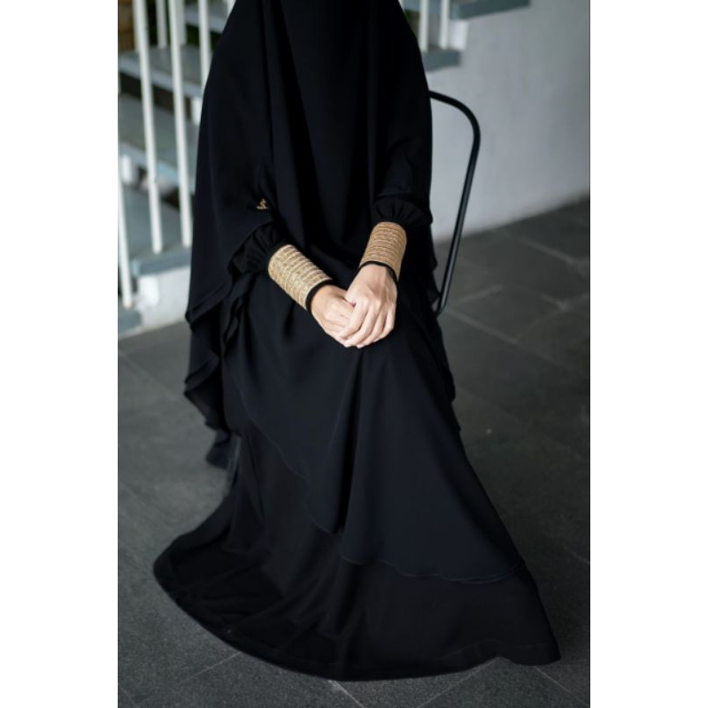 Jual ABAYA ETHNIC AL ARABIAN - ABAYA HITAM MEWAH ELEGAN | Shopee Indonesia