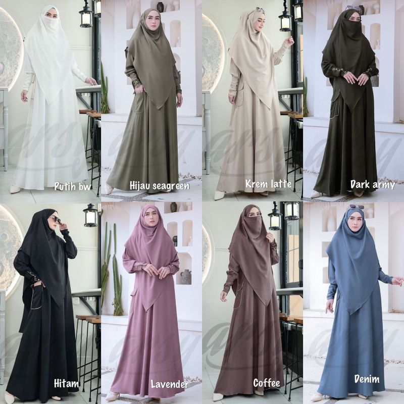 Jual ARMUNZA SYAR’I BY ARSY HIJAB SYARI UMROH DRESS UMROH SERAGAM HAJI ...