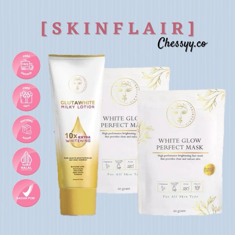 Jual [ READY‼] BPOM SKINFLAIR WHITE GLOW PERFECT MASK | WHITENING ...