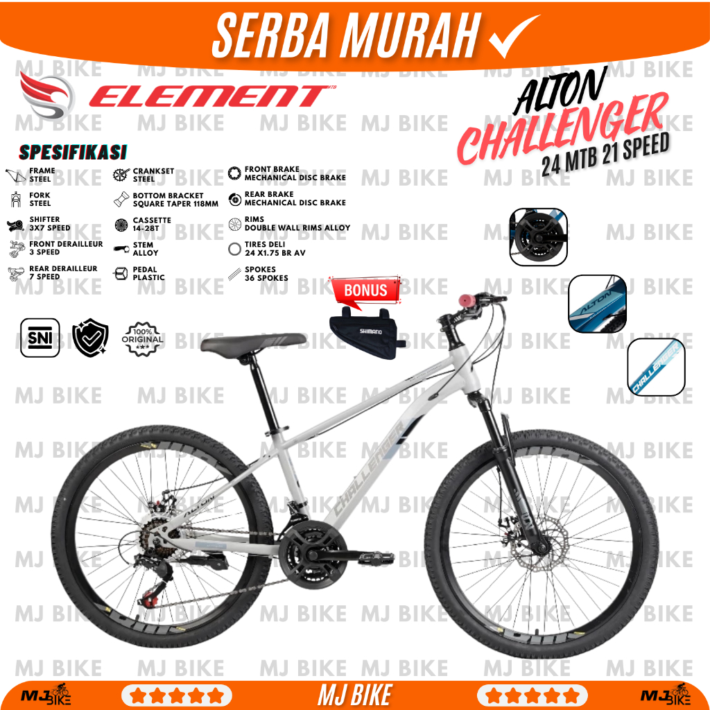 Jual SEPEDA GUNUNG 24 MTB ALTON CHALLENGER 21 SP BONUS TAS ORIGINAL ...