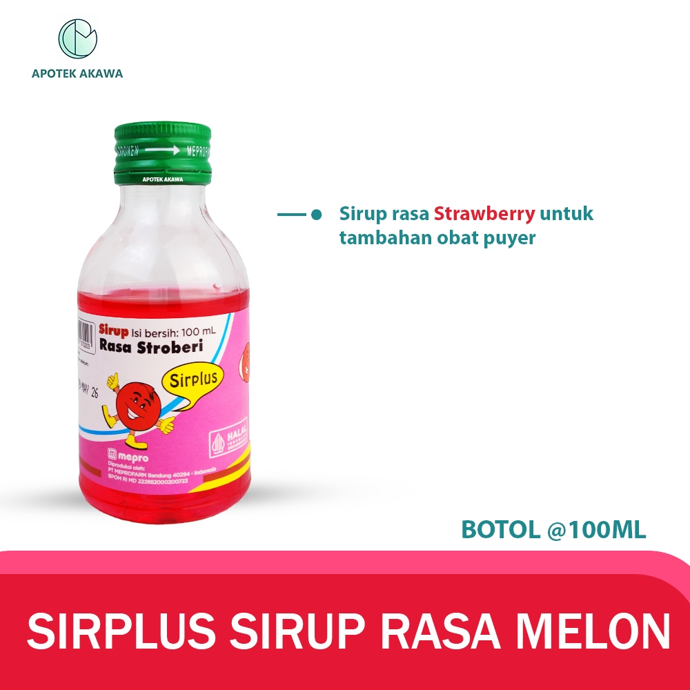 Jual SIRPLUS SIRUP STRAWBERRY 100 ML/SIRUP PEMANIS OBAT PUYER/ APOTEK ...