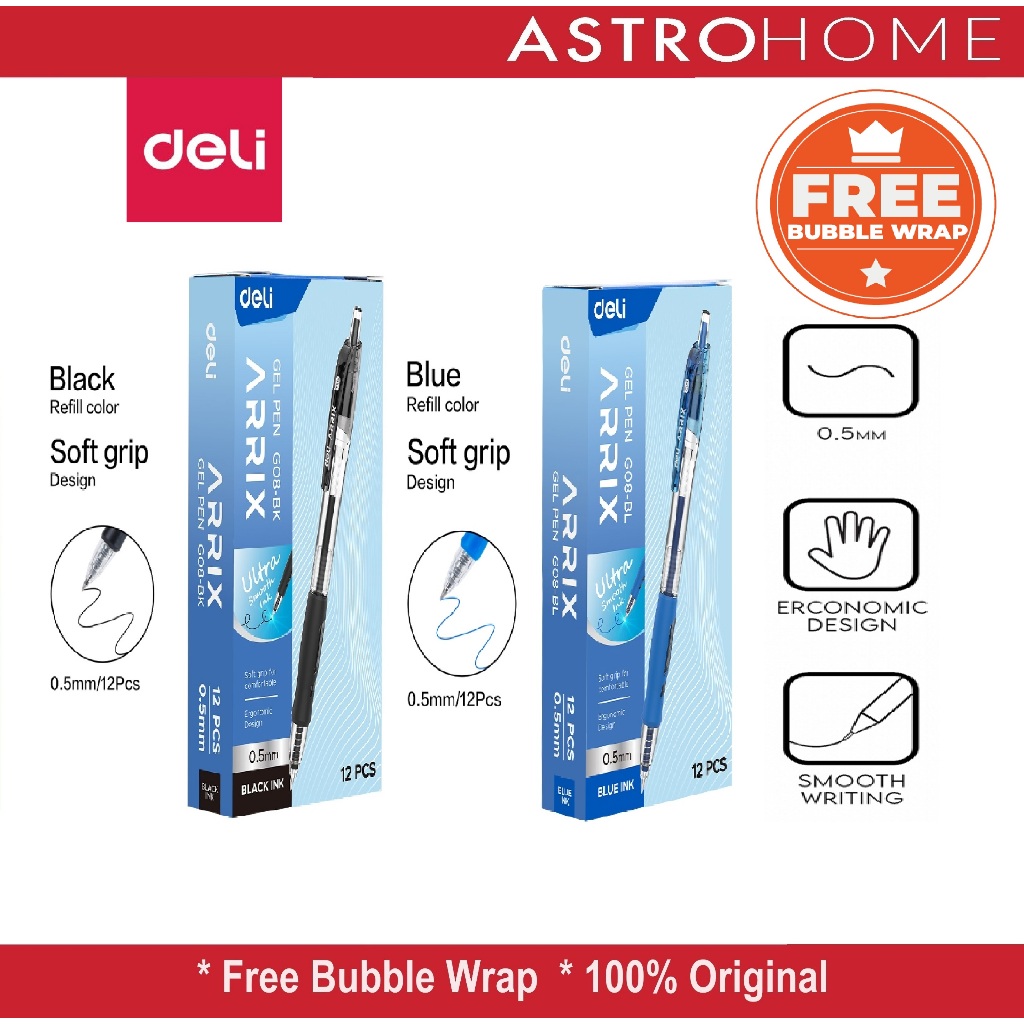 Jual Pulpen Cetek Ballpoint Bolpoin Gel Pen Ultra Smooth Ink Deli ARRIX ...