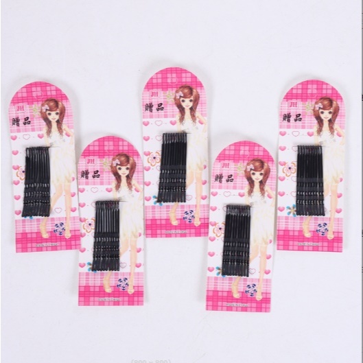 Jual Jepit lidi hitam hair pins isi 10 pcs murce ukuran sedang Bobby ...