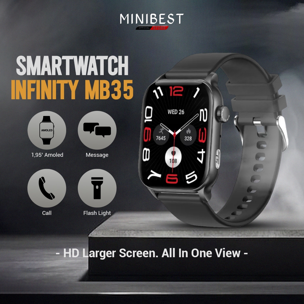 Jual Minibest MB35 Infinity Smart watch Amoled Display Rectangle Men ...
