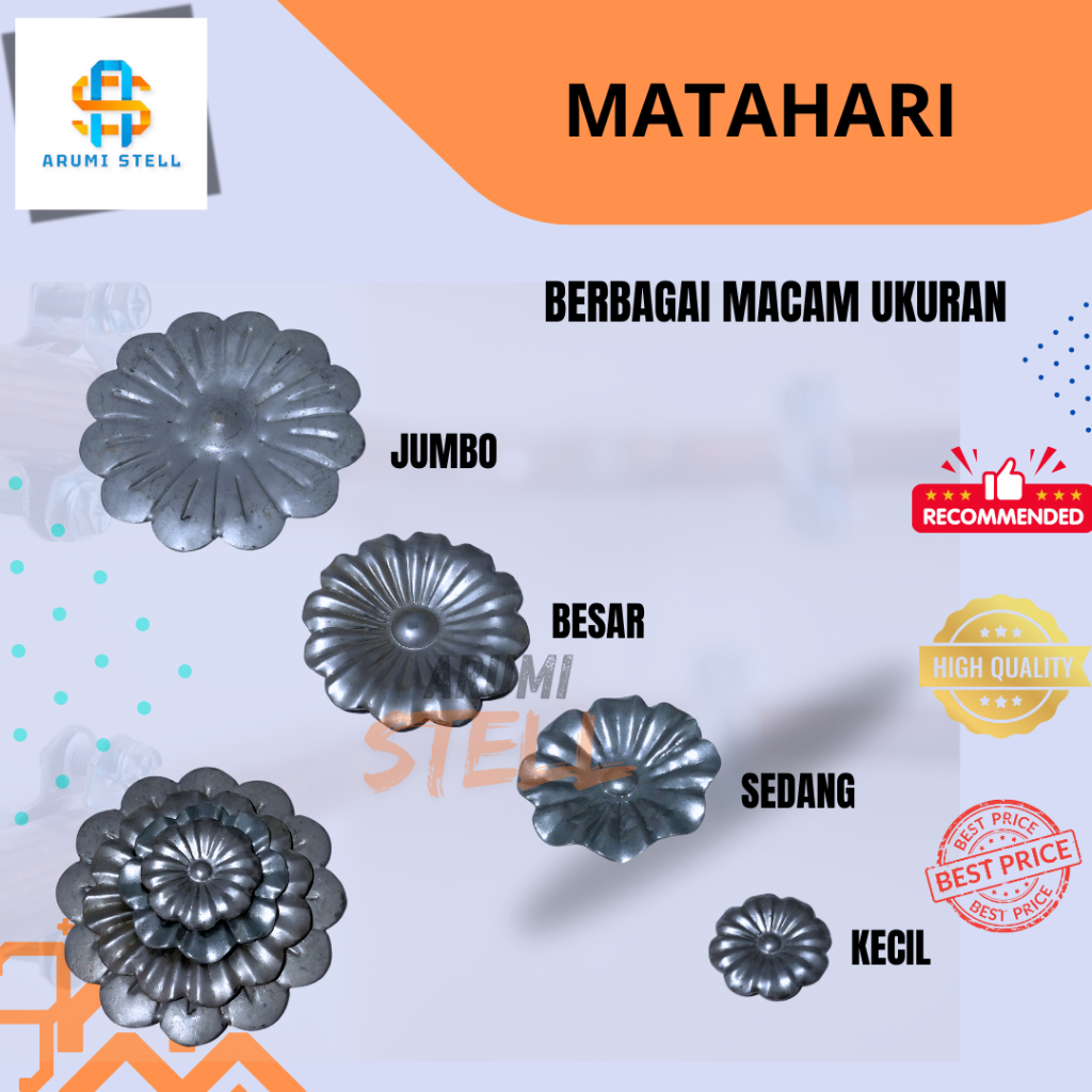 Jual Ornamen Bunga Matahari Besi/Plat Ornamen Tralis Pager Tempa ...
