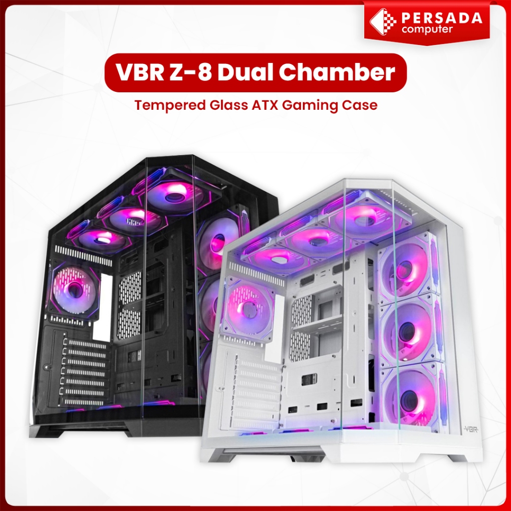 Jual VBR Z8 Dual Chamber Tempered Glass ATX Gaming Case | Shopee Indonesia
