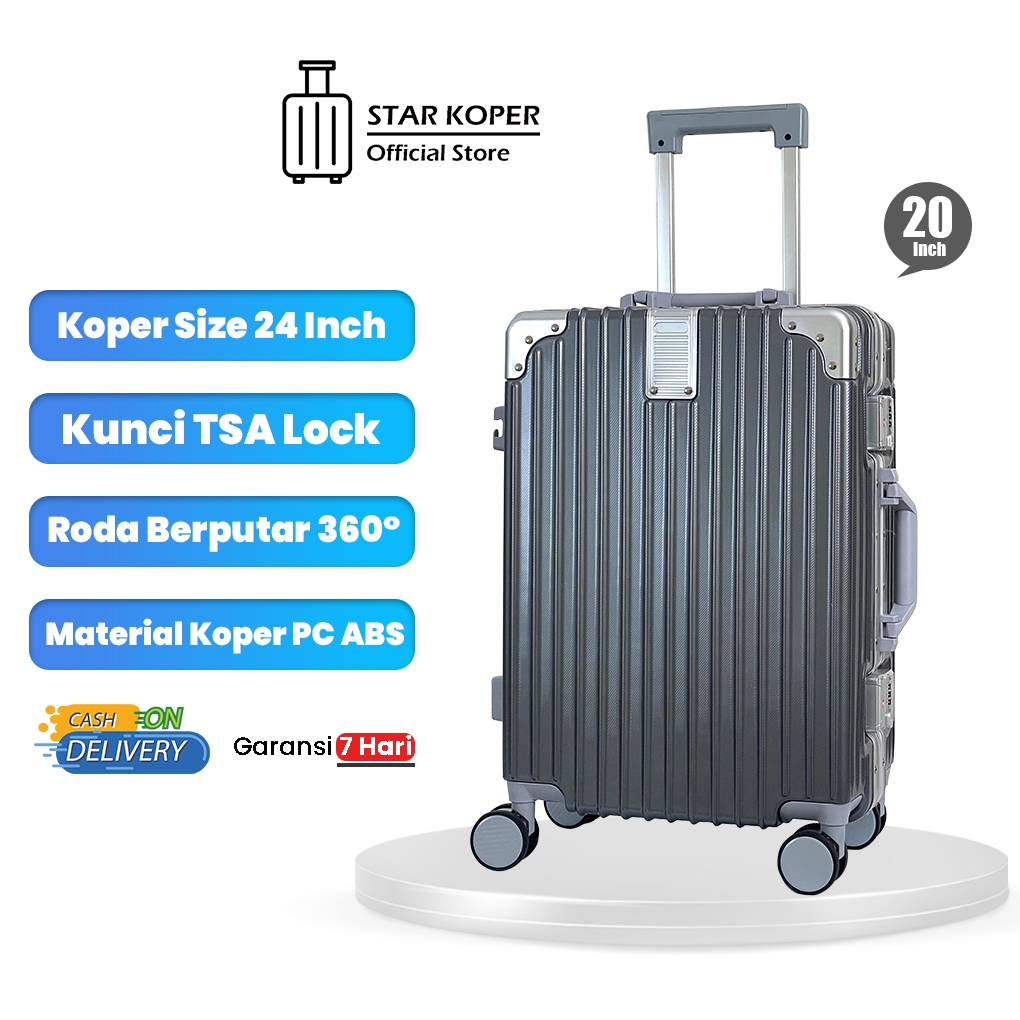 Jual Koper Travel Alumunium Ukuran 20 inch Tidak Mudah Pecah Anti Air ...
