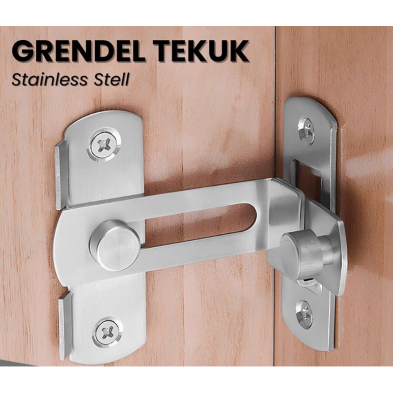 Jual Grendel Tekuk Selot Siku 3 Inch 4 Inch Stainless / Door Lock 90 ...